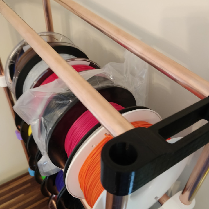 3D Printable Filament spool storage. 22mm copper pipe by Martin Stephenson