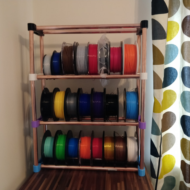 3D Printable Filament spool storage. 22mm copper pipe by Martin Stephenson