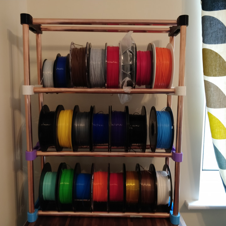3D Printable Filament spool storage. 22mm copper pipe by Martin Stephenson
