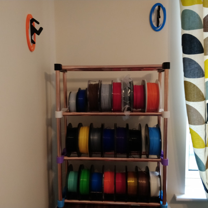 3D Printable Filament spool storage. 22mm copper pipe by Martin Stephenson