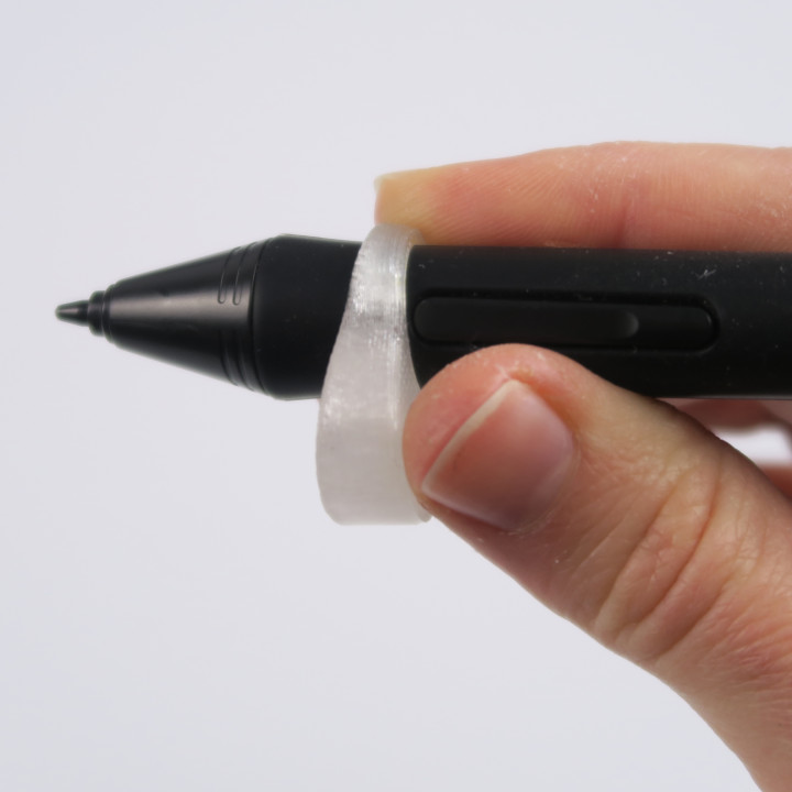 3D Printable Thumb Rest for Huion Tablet Pen by Lindy Design Lab