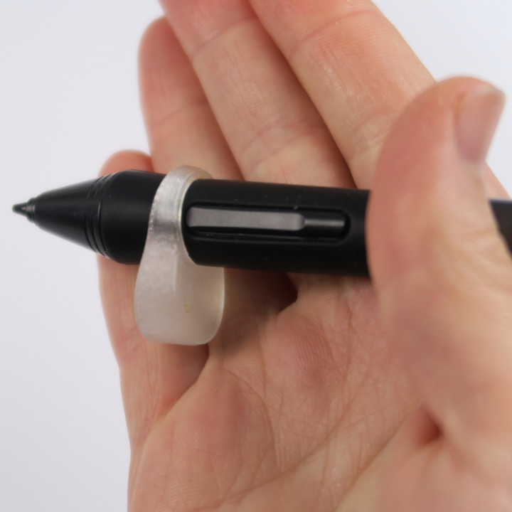 3D Printable Thumb Rest for Huion Tablet Pen by Lindy Design Lab