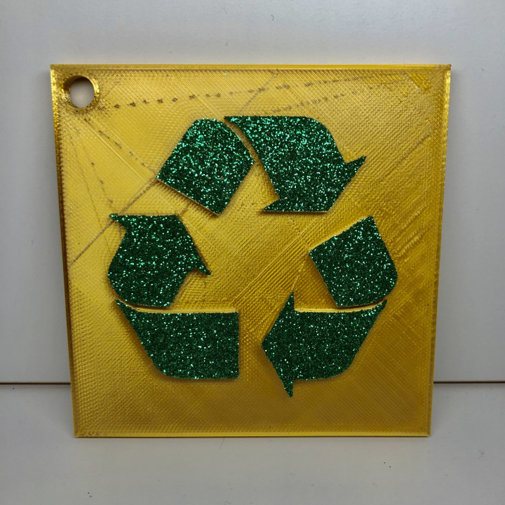 3D Printable Recycle Sign: Wall/Desk Display or Keychain by the3dcoder