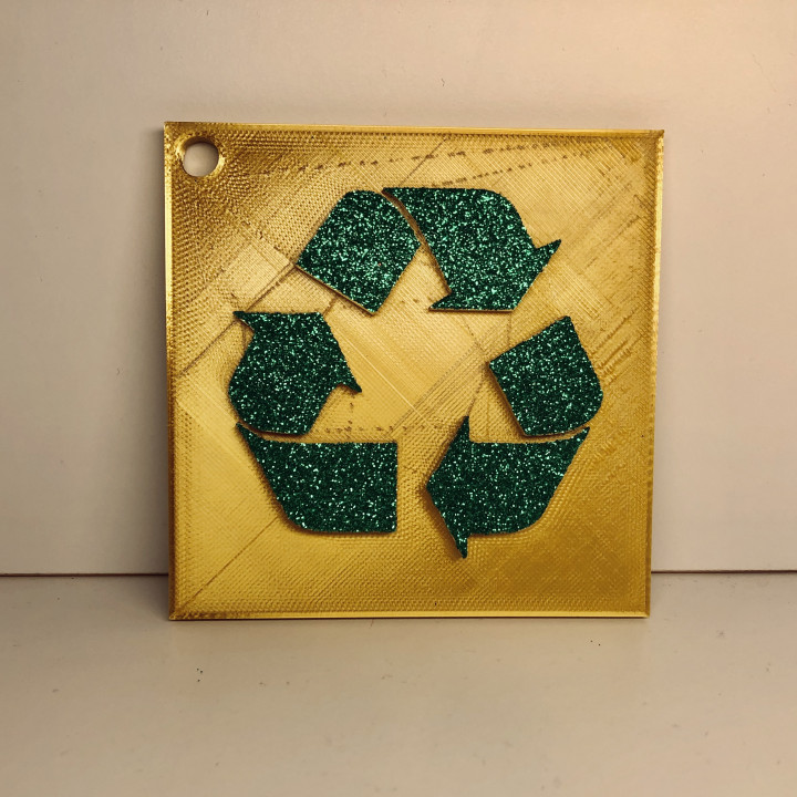 3D Printable Recycle Sign: Wall/Desk Display or Keychain by the3dcoder
