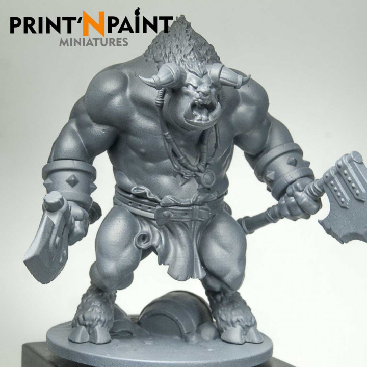 3D Printable Warrior Minotaur Hero by Leonardo Escovar