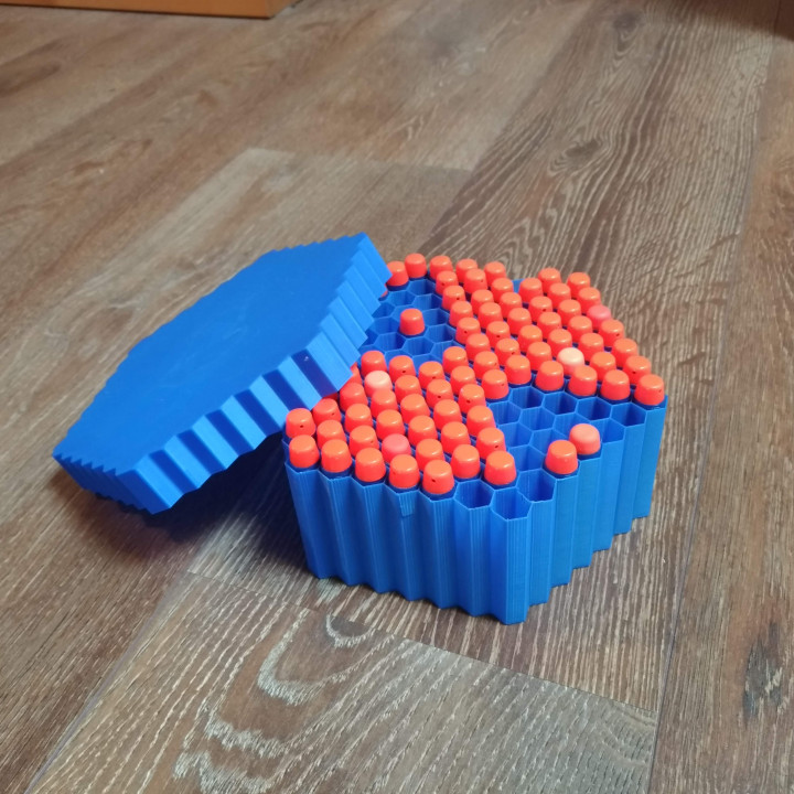 3D Printable Nerf Hive Box - hexagonal darts container by gambafrolla