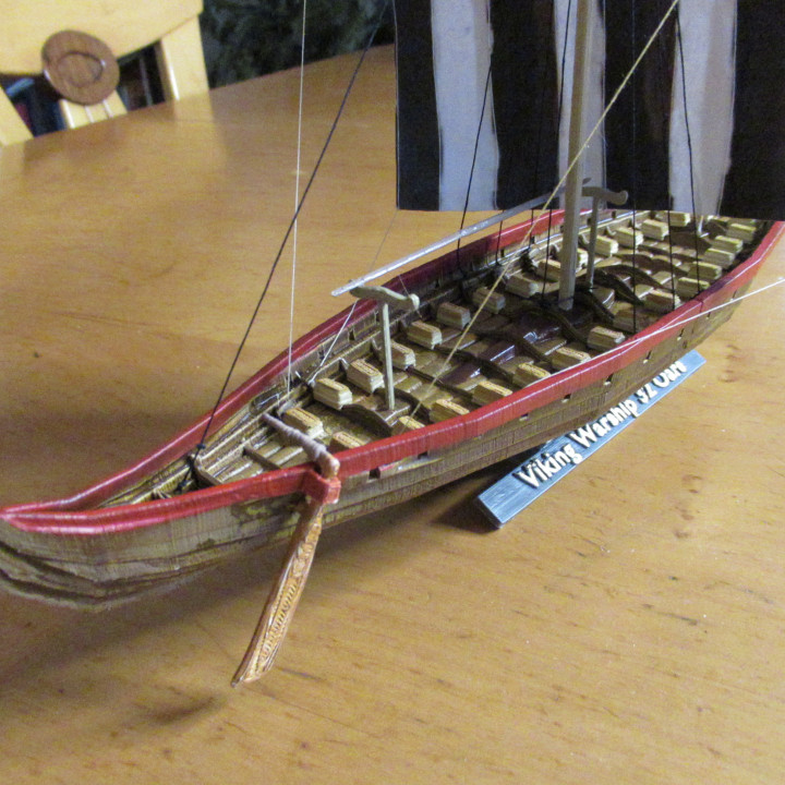 3D Printable Medium Viking Warship (Skejd), 32 Oars, ca. 850 AD by Alf ...