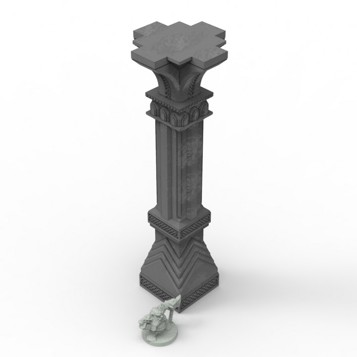 3D Printable 3D printable pillar and assorted bases for dwarf mine 3D ...