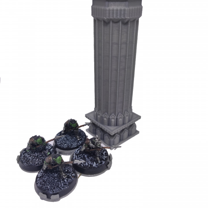 3D Printable 3D printable pillar and assorted bases for dwarf mine 3D ...