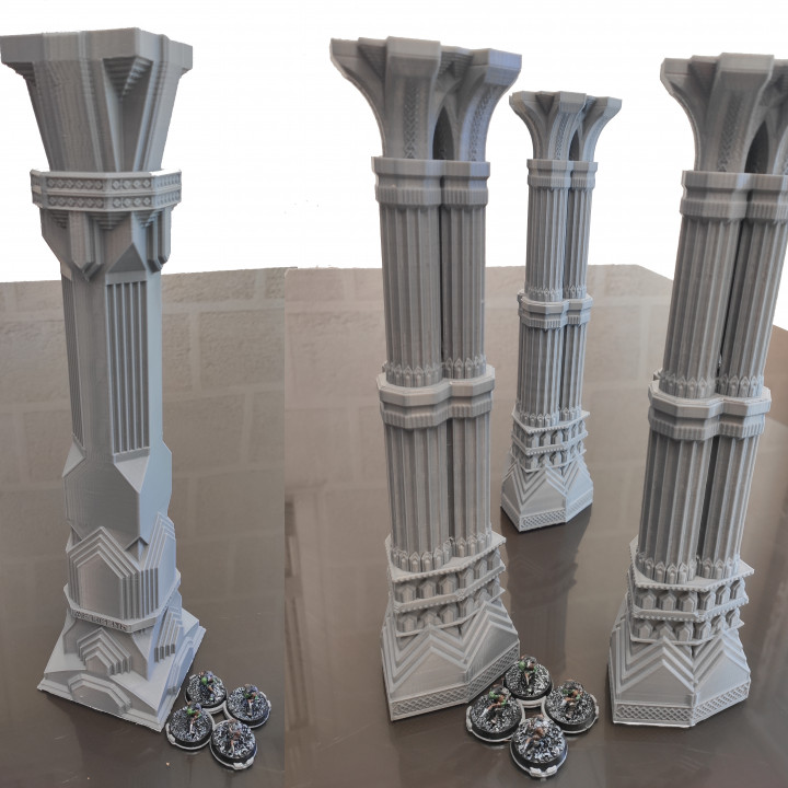 3D Printable 3D printable pillar and assorted bases for dwarf mine 3D ...