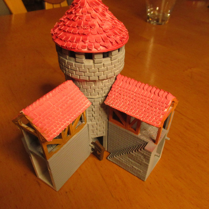 3D Printable Round Castle Towers by Alf Scherer