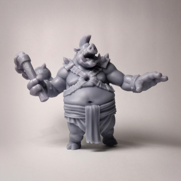 3D Printable Pig Ogre - Flail by Goon Master