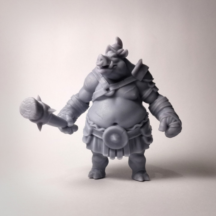 3D Printable Pig Ogre - Spiked Club by Goon Master