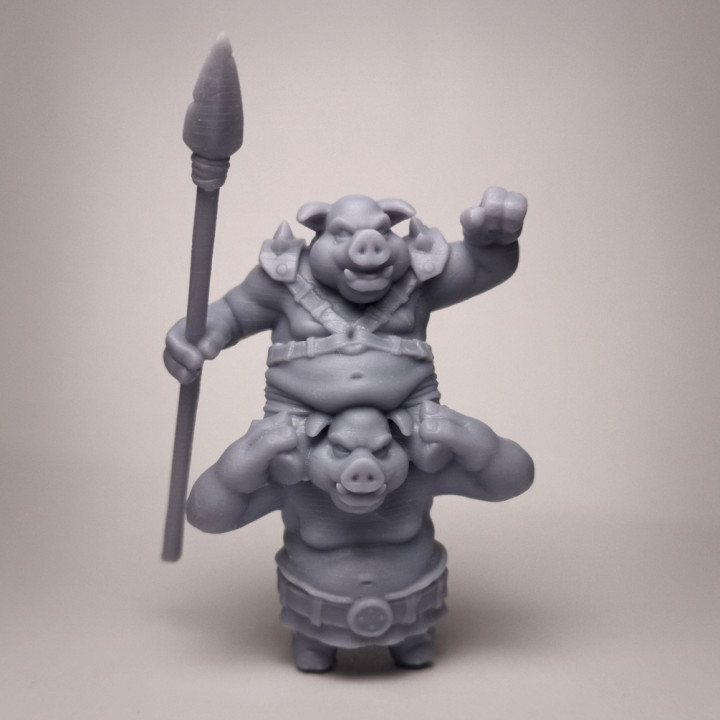 3D Printable Pig Man - Piggy back pigs by Goon Master
