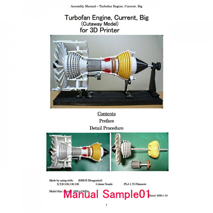 3D Printable Jet Engine; 2-Spool, Current, Big by Motoo Kondo