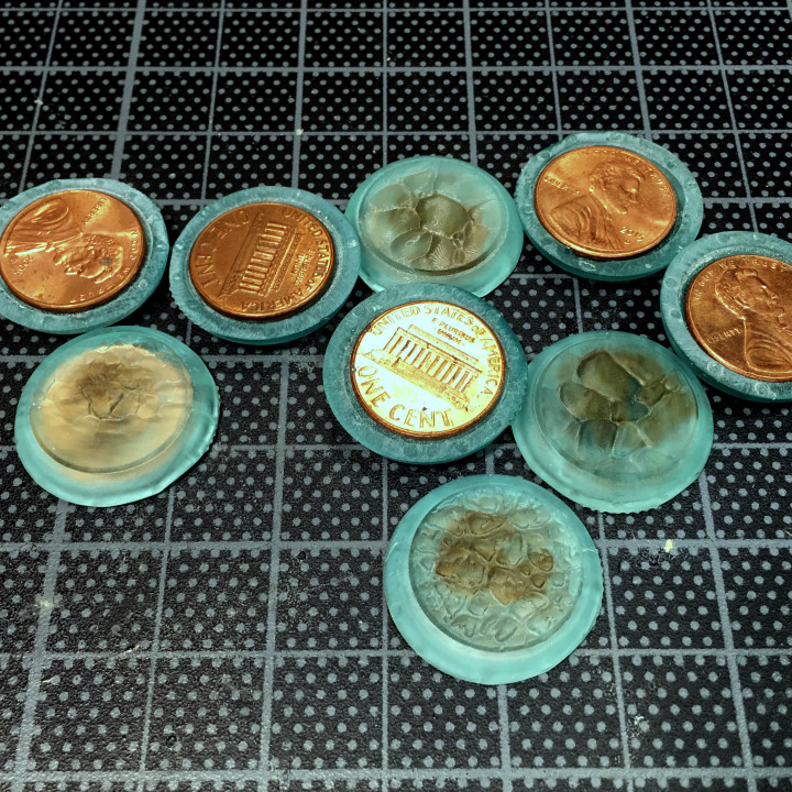 3D Printable 25mm Stone, Recessed Miniature Bases by Up In Atoms