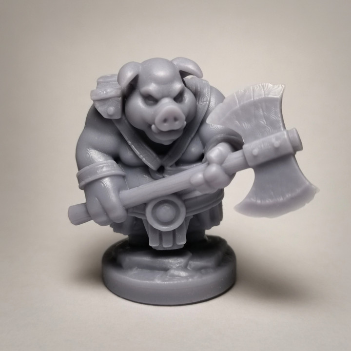 3D Printable Pig Man - Axe Pig by Goon Master