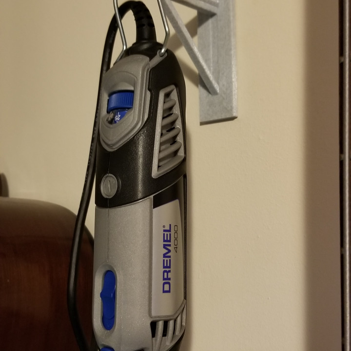 3D Printable Dremel Wall Mount by Ethan Watson