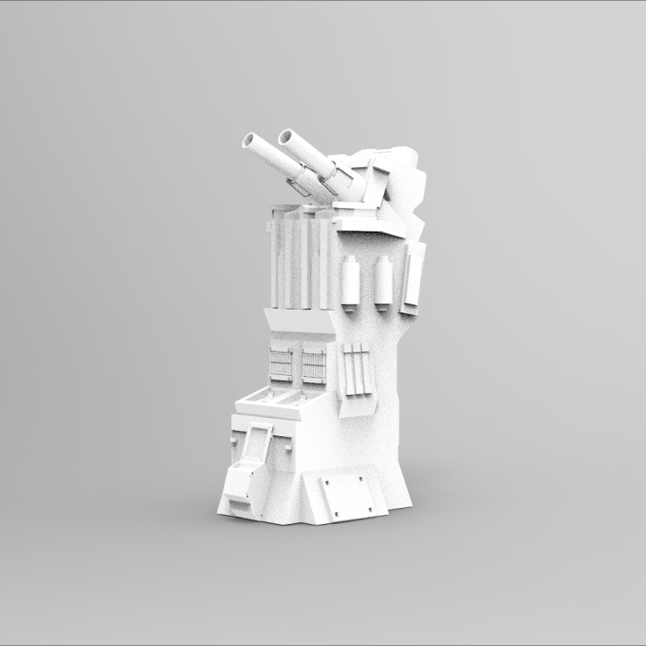 3D Printable Large AA gun, sci-fi, 40k, star wars by Rod Genardini
