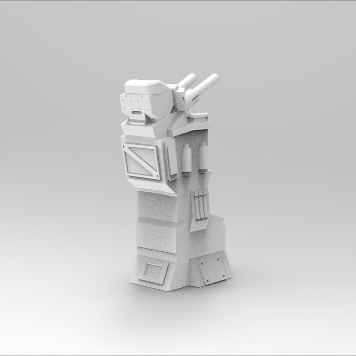 3D Printable Large AA gun, sci-fi, 40k, star wars by Rod Genardini