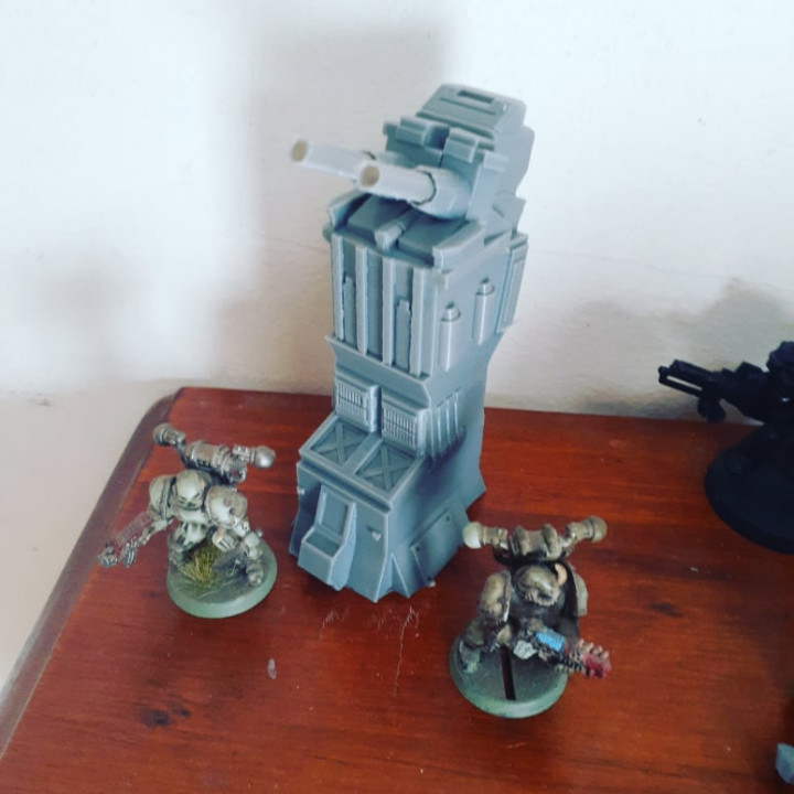 3D Printable Large AA gun, sci-fi, 40k, star wars by Rod Genardini