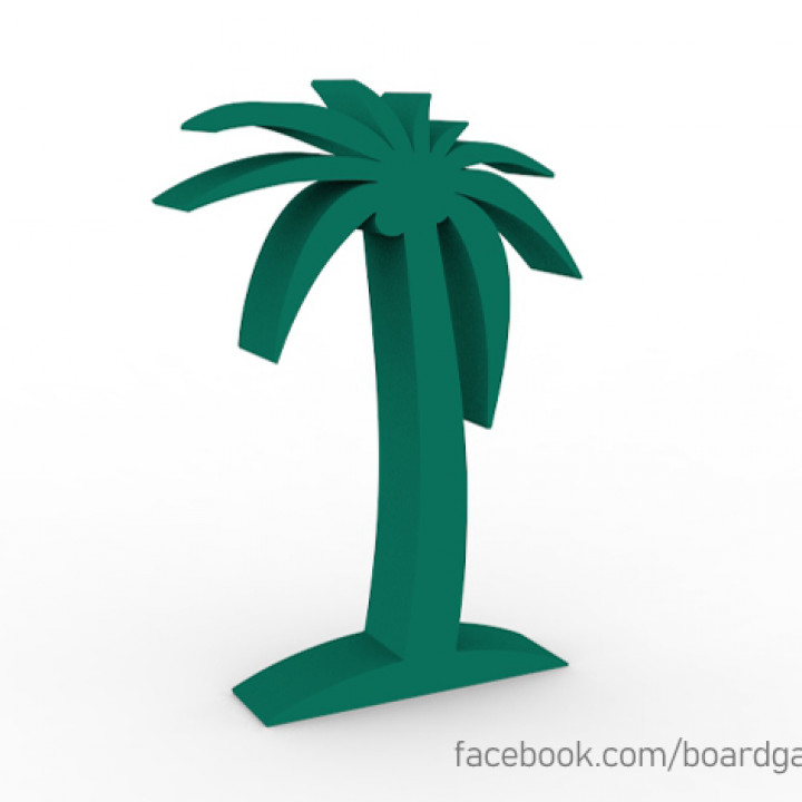 3D Printable Palm Tree Meeple Token by BoardGameSet