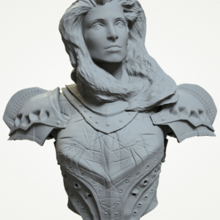 3D Printable Female knight bust by LegionMiniatures