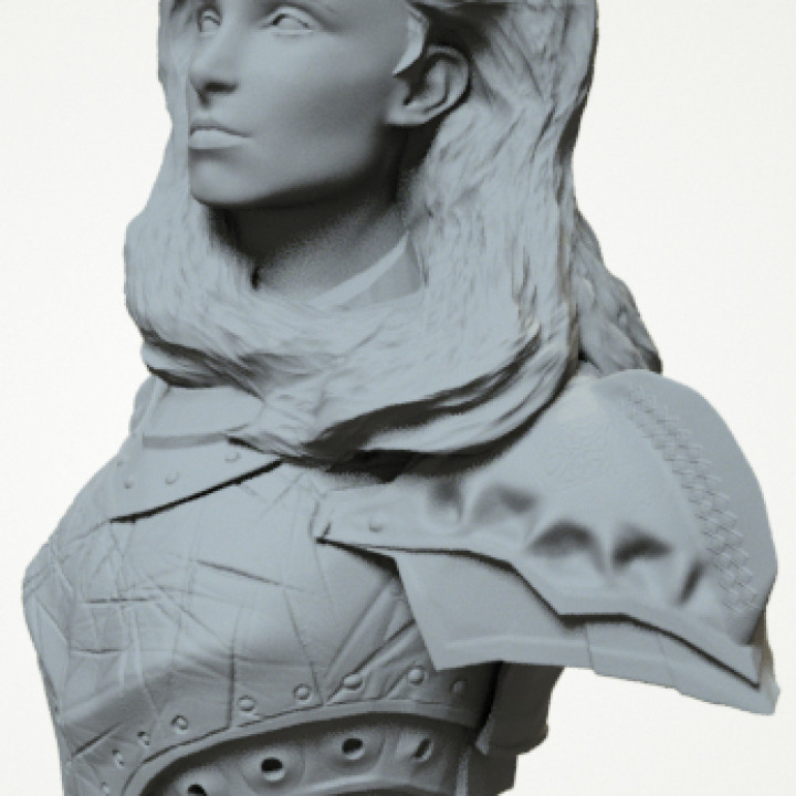 3D Printable Female knight bust by LegionMiniatures