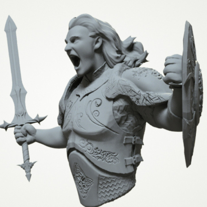 3D Printable male knight bust by LegionMiniatures