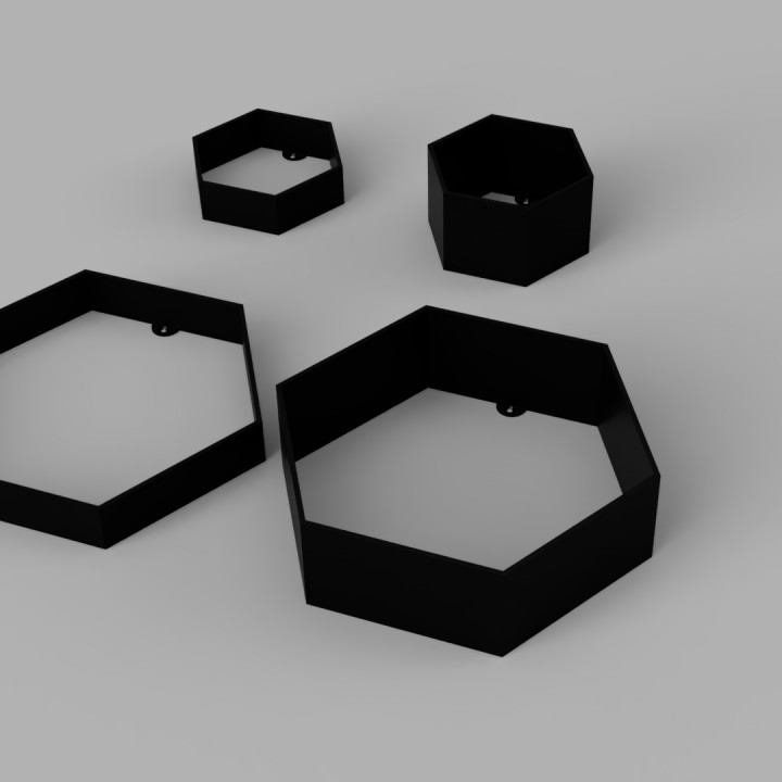 3D Printable Hexagonal Wall Mounted Shadowbox by Phil