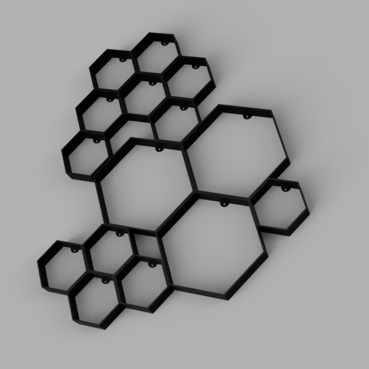 3D Printable Hexagonal Wall Mounted Shadowbox by Phil
