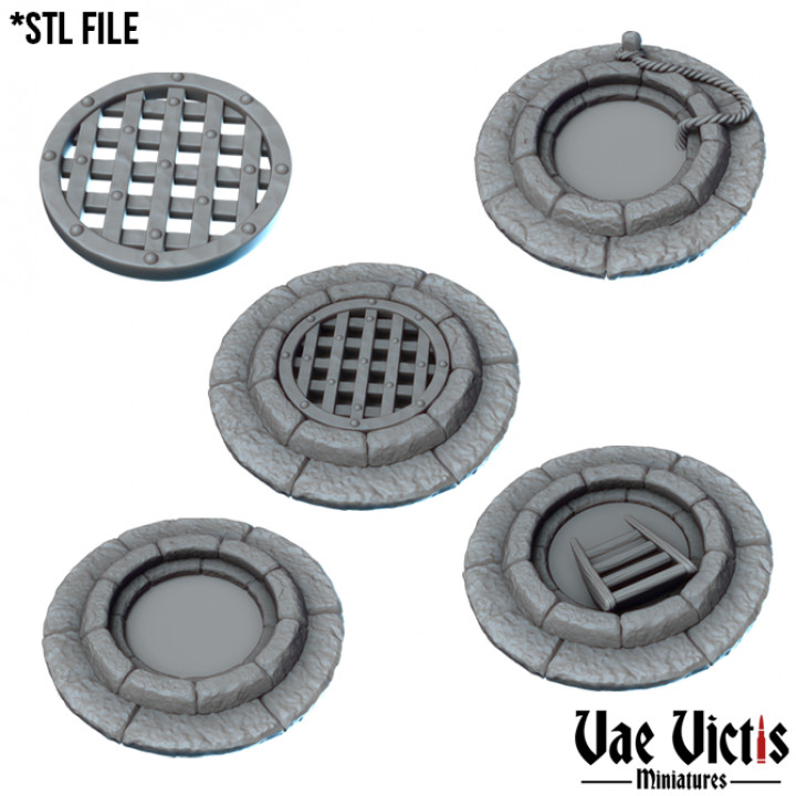 3D Printable Sewer entrances by Vae Victis Miniatures