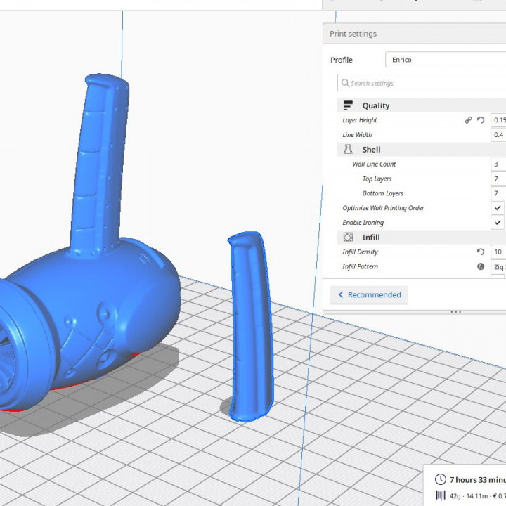 3D Printable Cute Plane by Enrico Sartori