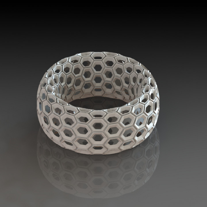 3D Printable Unique Honeycomb Pattern on Toroid by oTTeuM sTudio