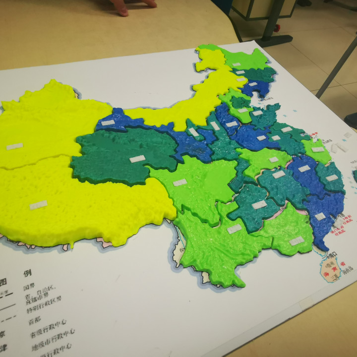 3D Printable china map puzzle(for blind) by joinerstudio