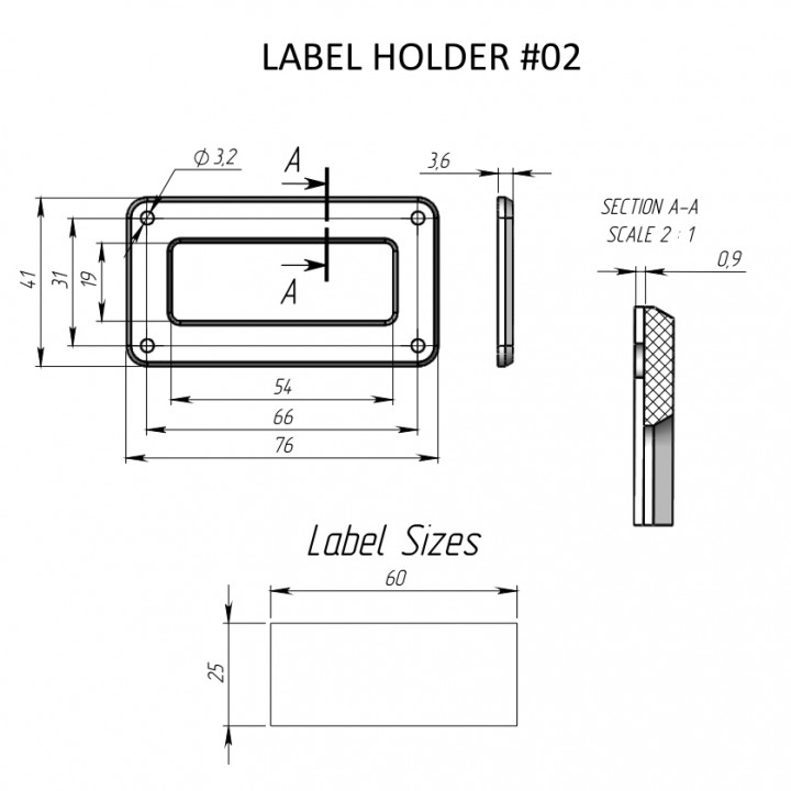 3D Printable Label Holders by Aleksandr Aleksandrov