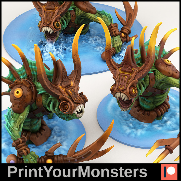 3D Printable 3 FISHMEN by PrintYourMonsters