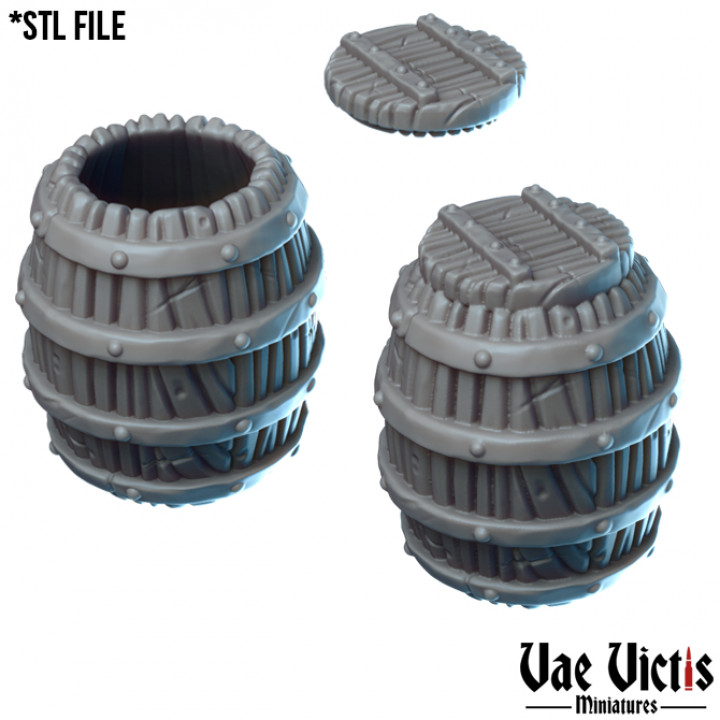 3D Printable Barrel cache by Vae Victis Miniatures