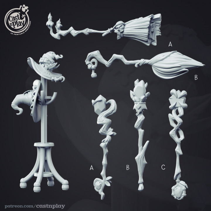 3D Printable Wizard Props (Pre-Supported) by Cast n Play