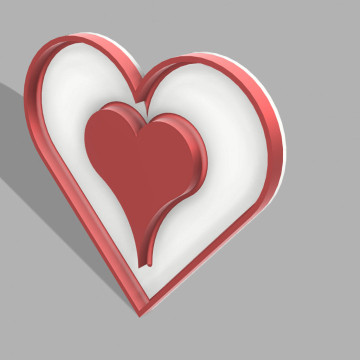 3D Printable Heart for Multi Color Valentines Day Project by Carly