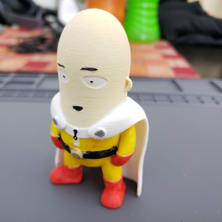 3D Printable Mini One Punch Man - Saitama by Dsk
