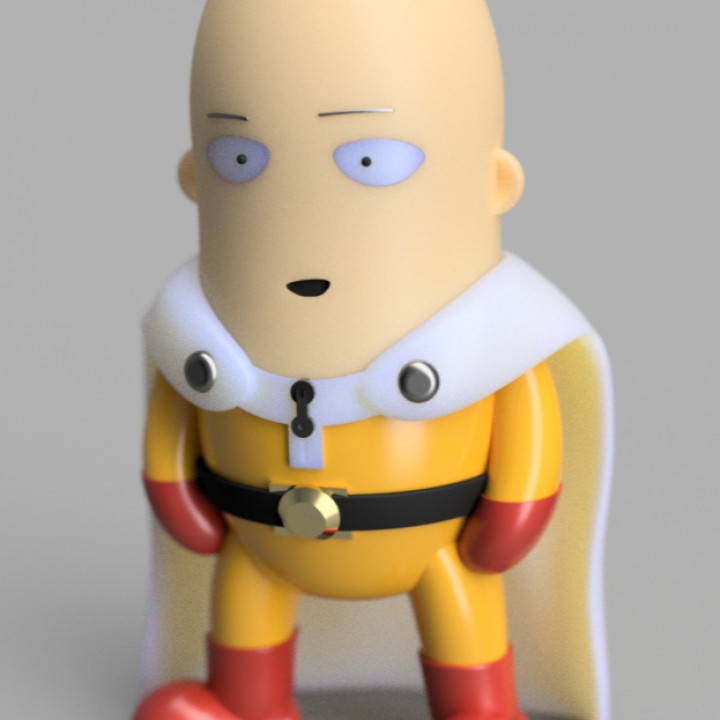 3D Printable Mini One Punch Man - Saitama by Dsk