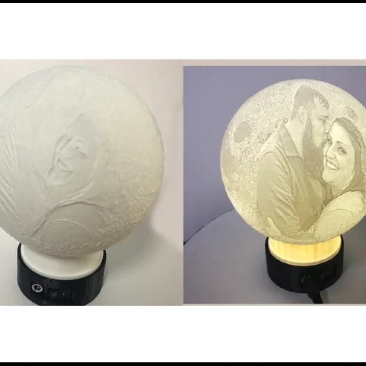 3D Printable Lithophane Globe LED Stand by Justin Prendergast
