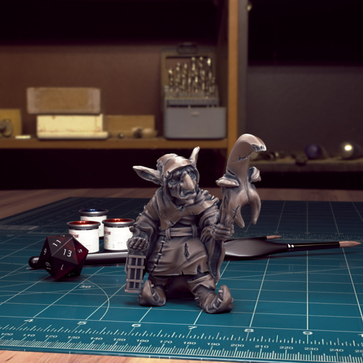 3D Printable Goblin Wizard [Pre-Supported] by TytanTroll Miniatures