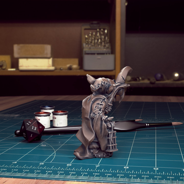 3D Printable Goblin Wizard [Pre-Supported] by TytanTroll Miniatures