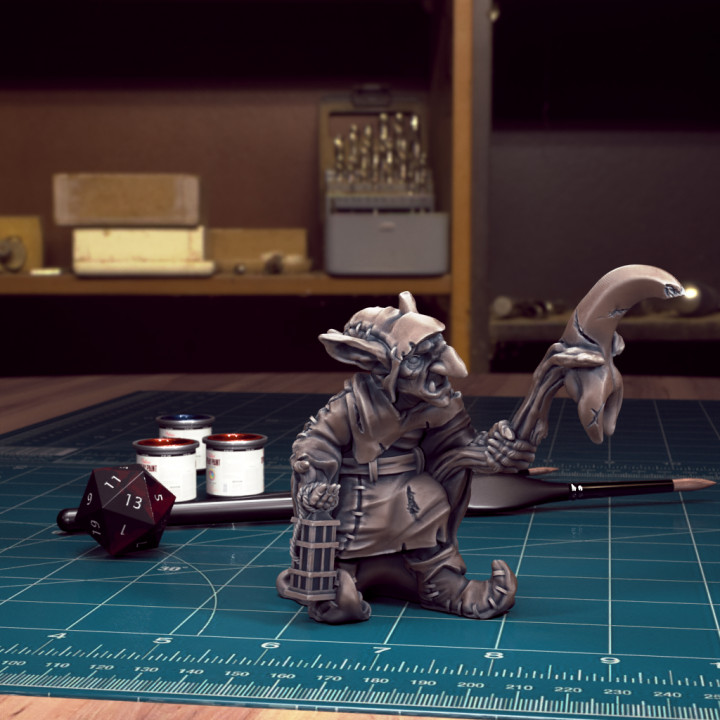 3D Printable Goblin Wizard [Pre-Supported] by TytanTroll Miniatures