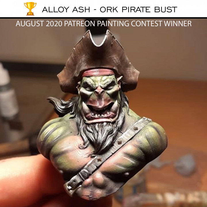 3D Printable Pirate Ork Captain Bust by Leonardo Escovar