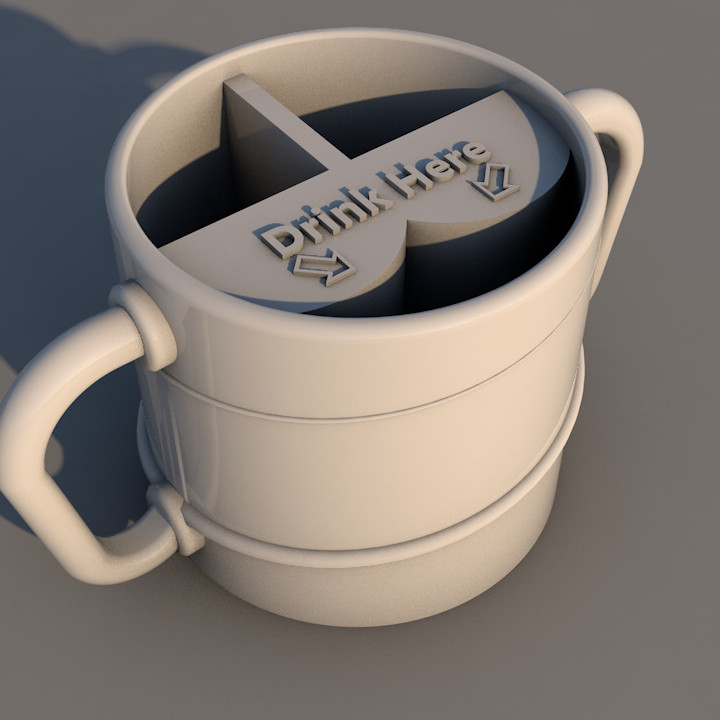 3D Printable A double mug by Girolami Claudio