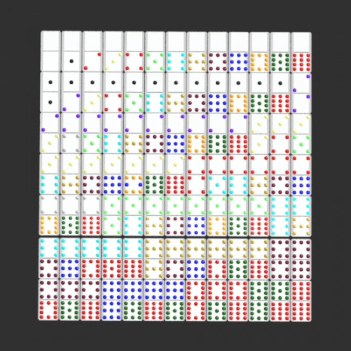 3D Printable Dominos Double 12 by Daniel Buyle