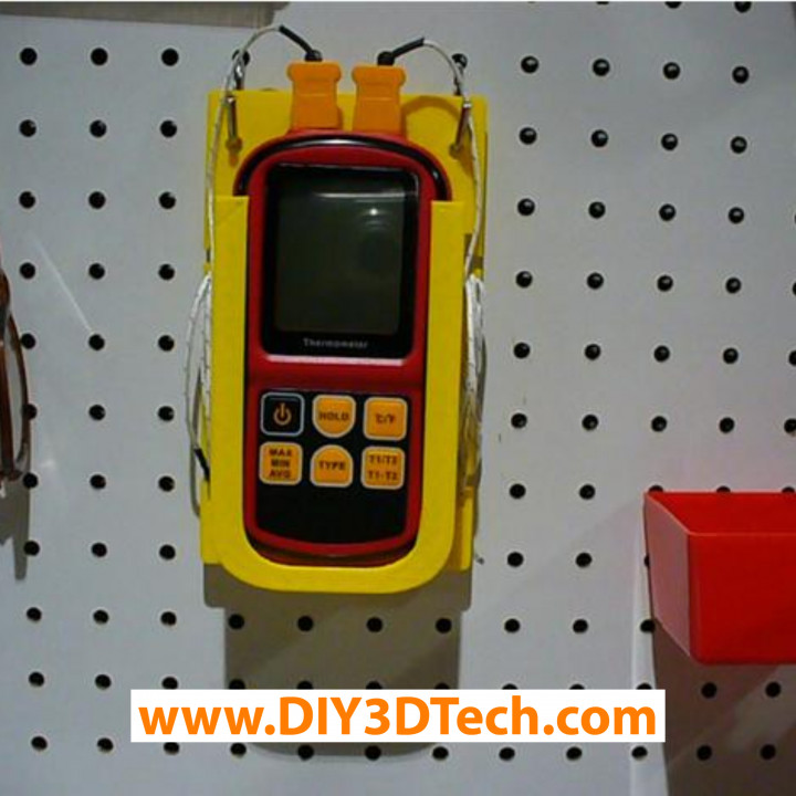3D Printable Two channel Digital Thermometer Pegboard Holder! by Mr ...